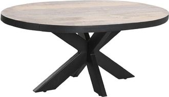 PEGANE Pegane - Table basse ovale en bois de manguier / métal coloris naturel - Longueur 130 x Profondeur 70 x Hauteur 45 cm