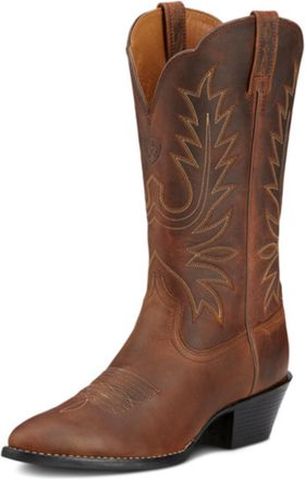 Ariat R Toe Westernstiefel Heritage Damen Cowgirl-Stiefel mit rundem Zehenbereich, Braun, Used-Optik, 39 EU (EU 38.5)