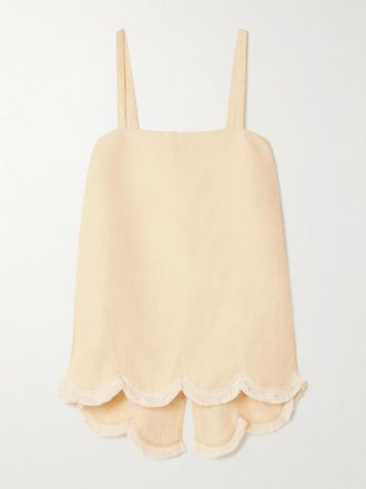 Possé Débardeur En Lin À Franges Essie - Jaune