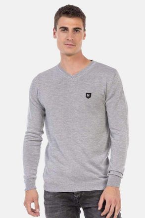 Cipo & Baxx V-Ausschnitt-Pullover Pullover (1-tlg) mit V-Ausschnitt, CP242