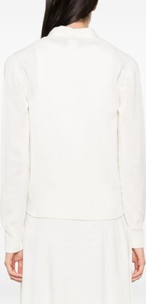 Fabiana Filippi Ribbed Wool and Cashmere Cardigan - Beige