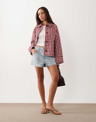 Nobody's Child Oyanti Swing-Jacke in rotem Vichy-Karo
