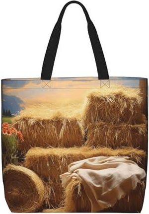 Generic Meule De Foin De La Ferme Sac A Main Femme D&eacute;contract&eacute; Tote Bag Grand Sac Cabas Pour Travail Shopping Quotidienne