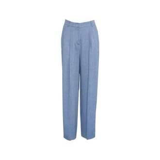 Kaos Kaos, Femme, Pantalons, Bleu, Taille: 42 FR Pantalon large en lin et viscose bleu