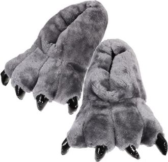 BESPORTBLE Chaussons en peluche dinosaure pour lhiver Unisexe Chaussures dint&eacute;rieur en coton Design de semelle antid&eacute;rapante Chaud et confortable &agrave; porter