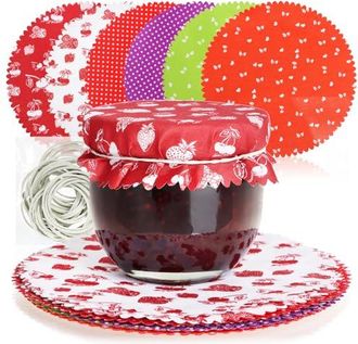 Com-Four Lot de 24 napperons &agrave; Bijoux pour bocaux de Confiture - D&eacute;coration pour bocaux de Confiture - Lot de 24 napperons pour bocaux &agrave; Confiture