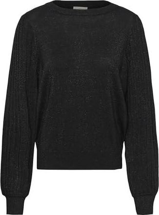 Kaffe Womens Pullover Round Neck Glitter Long Sleeves Regular Fit Pleats