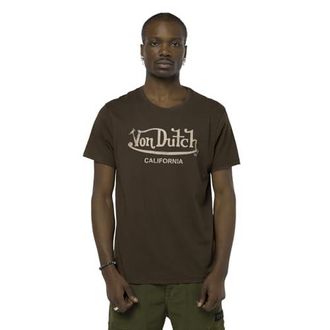 Von Dutch Tee Shirt Homme 100% Coton, T Shirt Homme First, Col Rond, Regular Fit, Marron Taille XXL