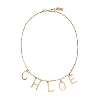 Chlo&eacute; Charm Logo Motiv Gold Halskette - - Accessories - Damen - Gelb - ONE SIZE