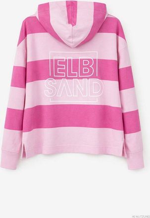 Elbsand Strickjacke Eydis Magenta Sky_Soft Rose_stripe
