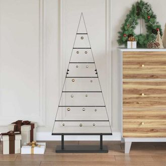 vidaXL Metall Weihnachtsbaum mit St&auml;nder Schwarz 125 cm Stahl vidaXL