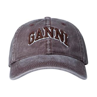 Ganni Femme, Accessoires, Brun, Taille: ONE Size Casquette de baseball &agrave; motif logo
