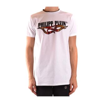 Philipp Plein Homme, Tops, Blanc, Taille: XL T-Shirt Élégant