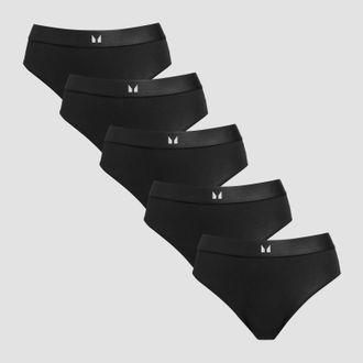 MyProtein Womens Mid Rise Bikini Brief (5 Pack) - Black - XL