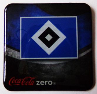 Truck C o c a C o l a Zero - Fu&szlig;ballvereine - HSV Hamburger Sportverein - K&uuml;hlschrankmagnet 6 x 6 cm