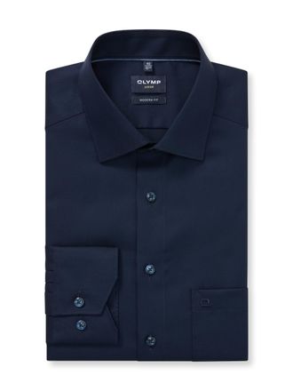 Olymp Herren Oberhemd Langarm Luxor,Faux Uni,465 Modern Fit 20,13 New Kent,Nachtblau 14,44