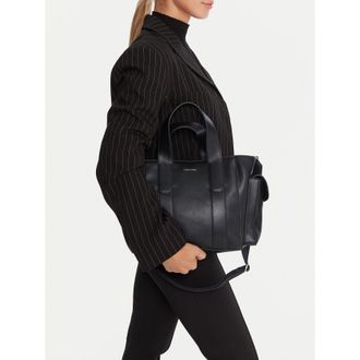 Calvin Klein Handtasche Calvin Klein Webbing Strap Small Tote LV04F3290G Schwarz