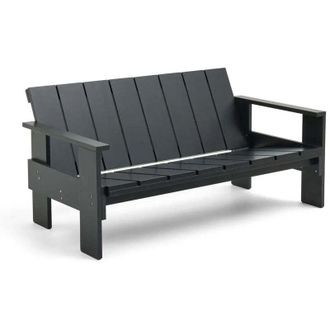 HAY [GEBRAUCHT] B-Ware Hay Sofa Couch Lounge Sitzm&ouml;bel Crate Kiefernholz Schwarz Au&szlig;enbereich 134,5 Cm