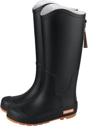 Generic Chaussures pluie en caoutchouc unisexes Bottes imperm&eacute;ables antid&eacute;rapantes semi-compens&eacute;es Confortable Antid&eacute;rapant Imperm&eacute;abilit&eacute; totale Isolation th