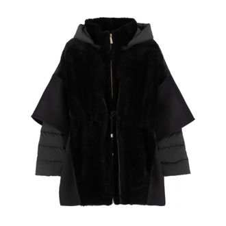 Moorer Sheepskin Collar Jacket - - Jackets - Damen - Schwarzk - S