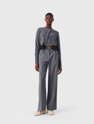 Maje Twinset Avec Finitions En Dentelle - Gris/noir - Taille 0 - Maje