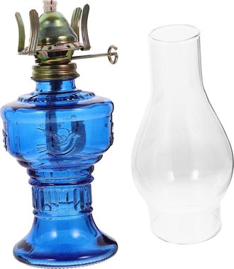 SOLUSTRE Glas Petroleumlampe Innenbereich Vintage Öllaterne Petroleumlaterne Dekor Wohnzimmer Schlafzimmer Party Petroleumlampe Einfach Betreiben