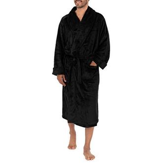 Izod Comfort-Soft Fleece Robe Peignoir, Noir, XXL/3XL Homme