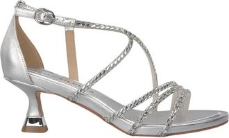 Alma En Pena Alma EN Pena, Femme, Chaussures, Gris, Taille: 35 EU Metallic Transfer Strap Heel Sandal