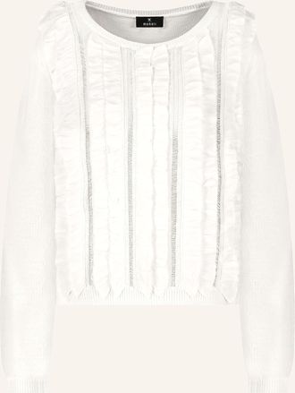 Monari Monari Pullover Mit R&uuml;schen weiss