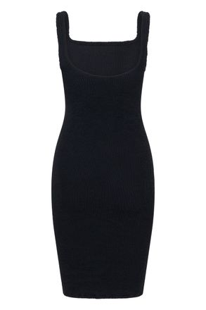 Hunza G Womens Midi Dress Square Neck Black Polyamide