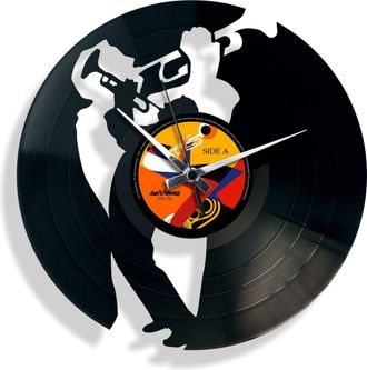 Disc'o'Clock DISCOClock Shallplattenuhr Jazz - Lautlos Wanduhr, einfach aufzuhängen. 100% Made in Italy Handwerkliches Produkt
