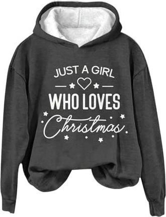 Generic Sweat &agrave; capuche pour femme - Sweat &agrave; capuche Y2k - Veste &agrave; capuche - Automne - Hiver - Long manteau pour femme - Col rond - Pull de loisirs - Sport - 