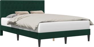 vidaXL Struttura Del Letto Verde Scuro 120 X 200 Cm Velluto Vidaxl