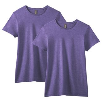 Gildan Damen Softstyle Baumwolle, Stil G64000l, Multipack T-Shirt, Heather Purple (2er-Pack), Mittel