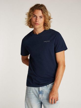 Tommy Jeans T-Shirt TJM SLIM LINEAR CHEST SS TEE EXT mit Logodruck