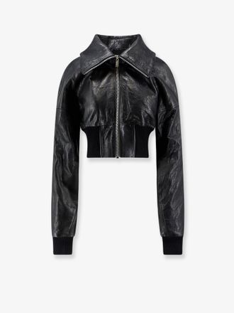Rick Owens Dracuflight Cropped Leather Jacket - RICK OWENS - gender_Woman