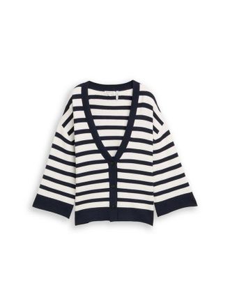 Tom Tailor Cardigan Pullover & Strickjacken Loose Fit Cardigan mit Streifenmuster