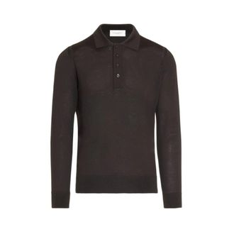 Paolo Pecora Maglia Polo in Lana Merino Extrafine - - Tops - Herren - Braun - XL