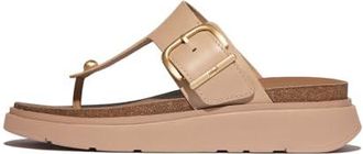 FitFlop Femme Gen-FF Buckle Leather Toe-Post Sandals Glissante, Beige, 39 EU