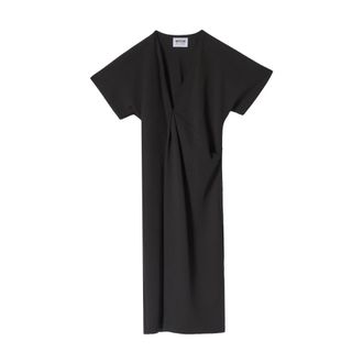 Moschino Schwarzes Kleid mit Halbarm und V-Ausschnitt - - Dresses - Damen - Schwarzk - L