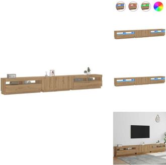 vidaXL Vidaxl - TV-Schrank mit LED-Leuchten Artisan-Eiche 300x35x40 cm - TV-Schrank - TV-Schränke - TV-Ständer - TV-Sideboard