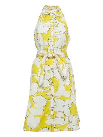 Diane Von F&uuml;rstenberg robe longue fleurie &agrave; dos-nu - Jaune