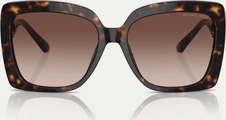 Michael Kors Nice eckige Sonnenbrille mit braunen Gl&auml;sern in dunklem Havanna