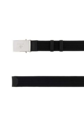 Prada Mens Black Fabric Belt Nero Cinture