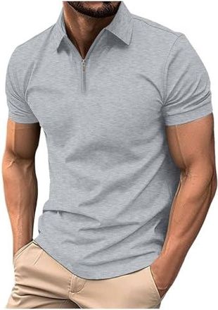 Generic Polo &agrave; manches courtes pour homme - D&eacute;contract&eacute; - Solide - Vacances, gris, 3XL