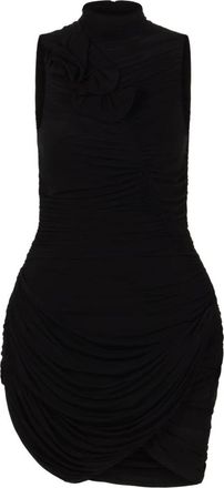 Magda Butrym Femme, Robes, Noir, Taille: 38 FR Mini-robe drap&eacute;e &agrave; col montant
