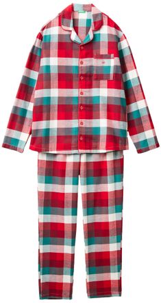 Benetton Herren Pig(Giacca+Pant) 40ep4p00c Pyjamaset, rot, L