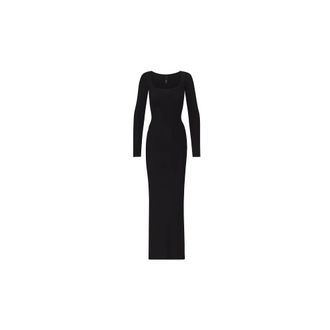 SKIMS Skims, Femme, Robes, Noir, Taille: 38 FR Soft Lounge Long Sleeve Dress