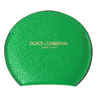 Dolce & Gabbana Femme, Sacs, Vert, Taille: ONE Size Porte-Miroir de Poche en Cuir Vert avec Logo