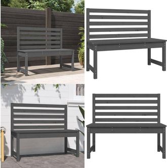 vidaXL Vidaxl - Gartenbank Grau 109 cm Massivholz Kiefer - Gartenbank - Holzm&ouml;bel - Gartenm&ouml;bel - Terrassenm&ouml;beln - Kiefernholz - Home & Living